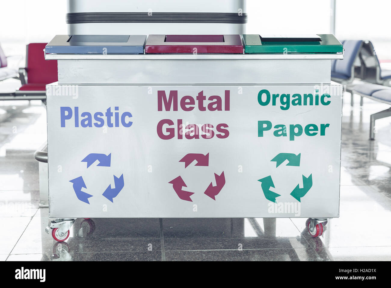 Bins for separate waste collection Stock Photo - Alamy