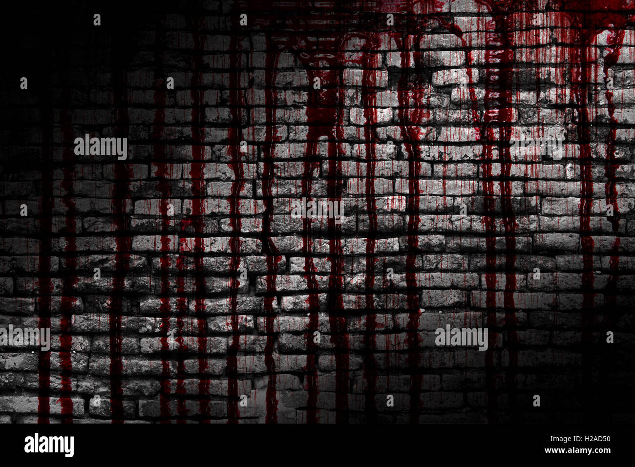 set 8. bloody brick wall in the dark for horror content and halloween ...