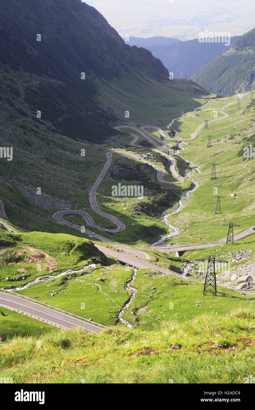 The spectacular Transfagarasan Highway in the Fagaras Mountains in ...