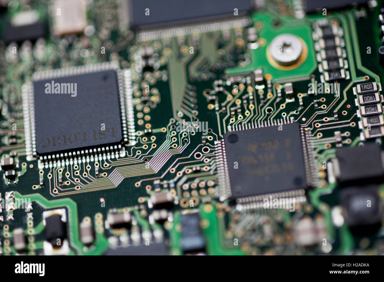 Inside an Apple Mac G5 computer showing the processor and circuit board ...