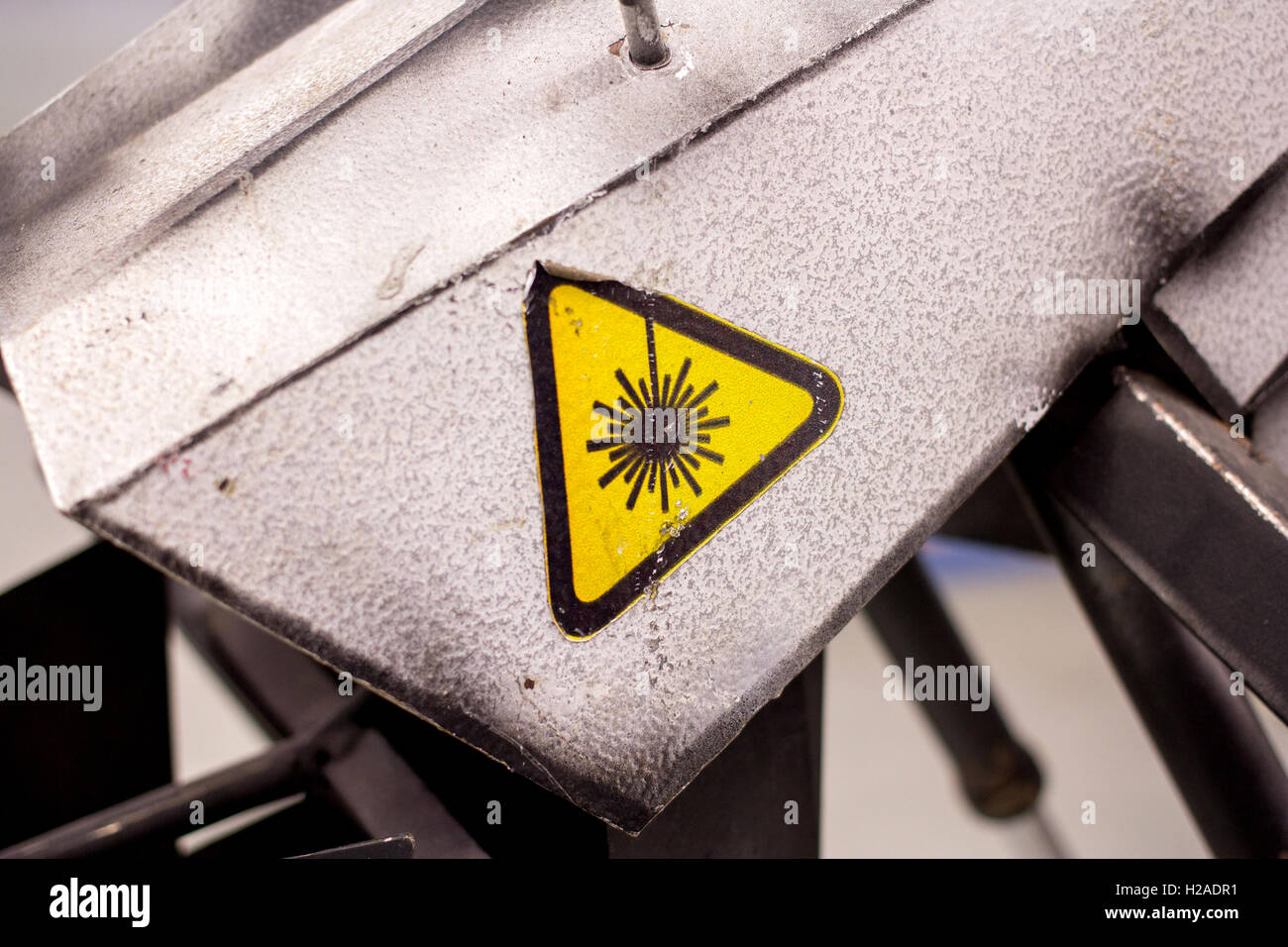 Fantastic warning triangle on metall plate Stock Photo - Alamy
