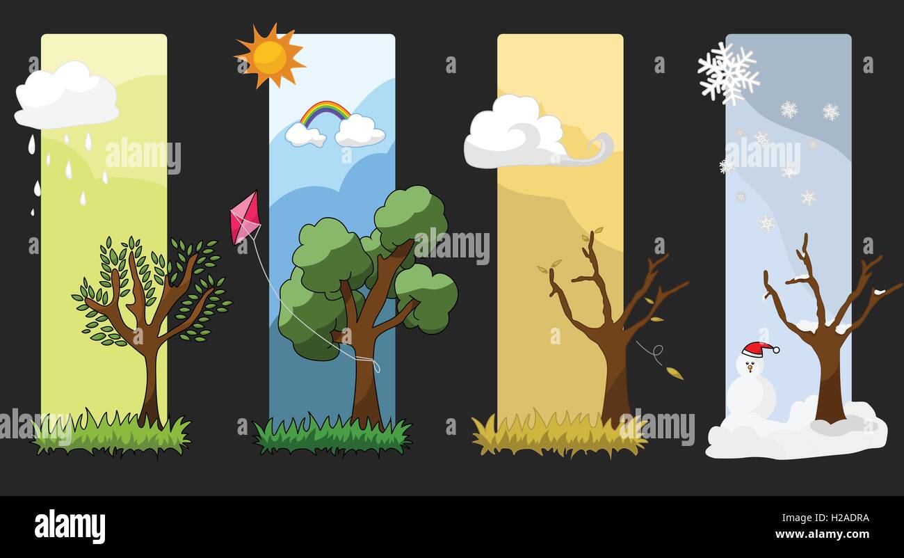 Four Seasons Vector : Each season many emotions Stock Vector Image ...