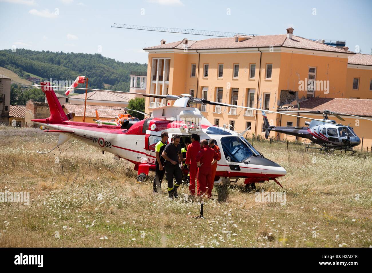Earthquake damage in the central Italian village of Amatrice, Italy ...