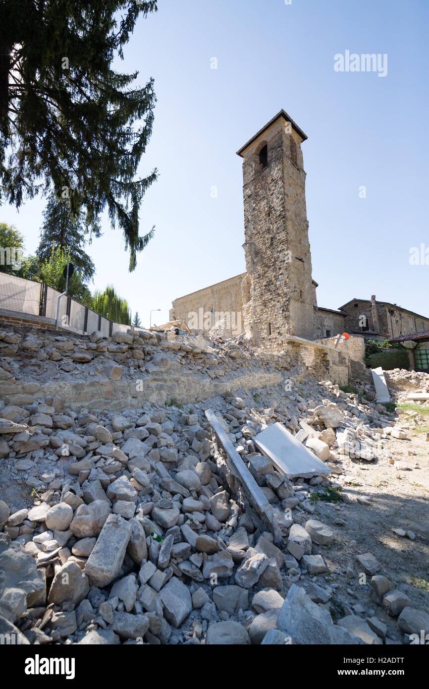 Earthquake damage in the central Italian village of Amatrice, Italy ...