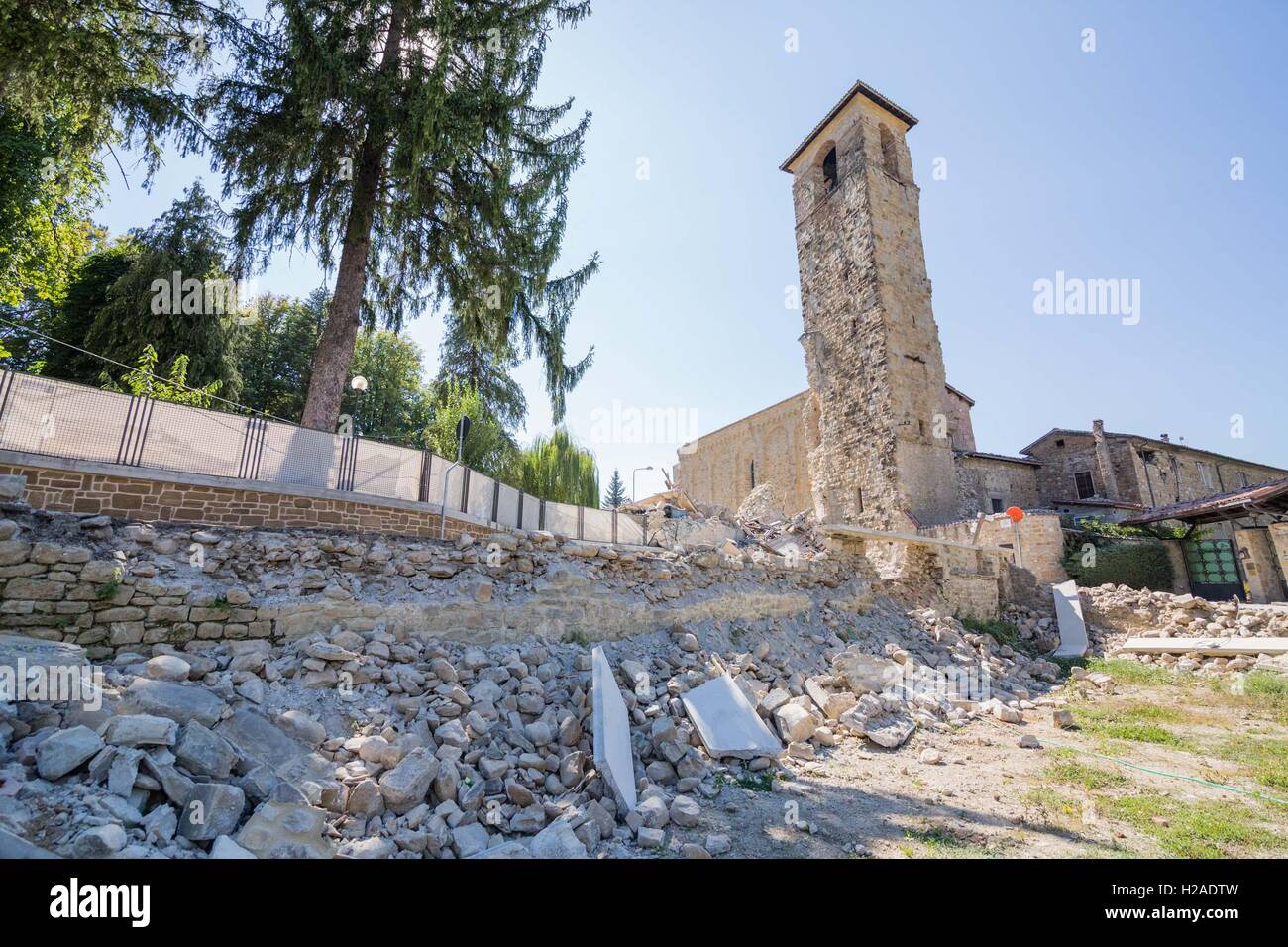 Earthquake damage in the central Italian village of Amatrice, Italy ...