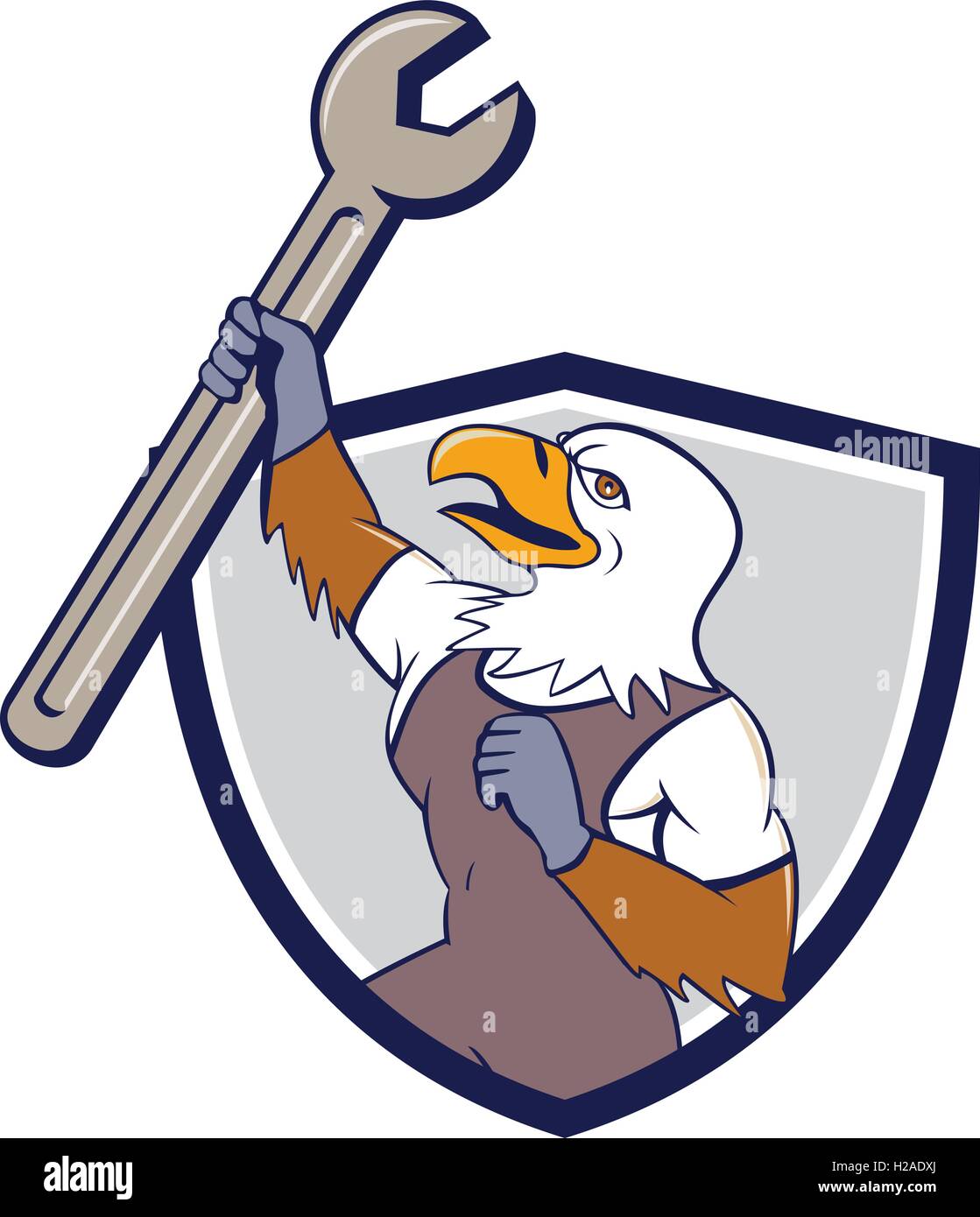 Mechanic Bald Eagle Spanner Crest Cartoon Stock Vector Image & Art - Alamy