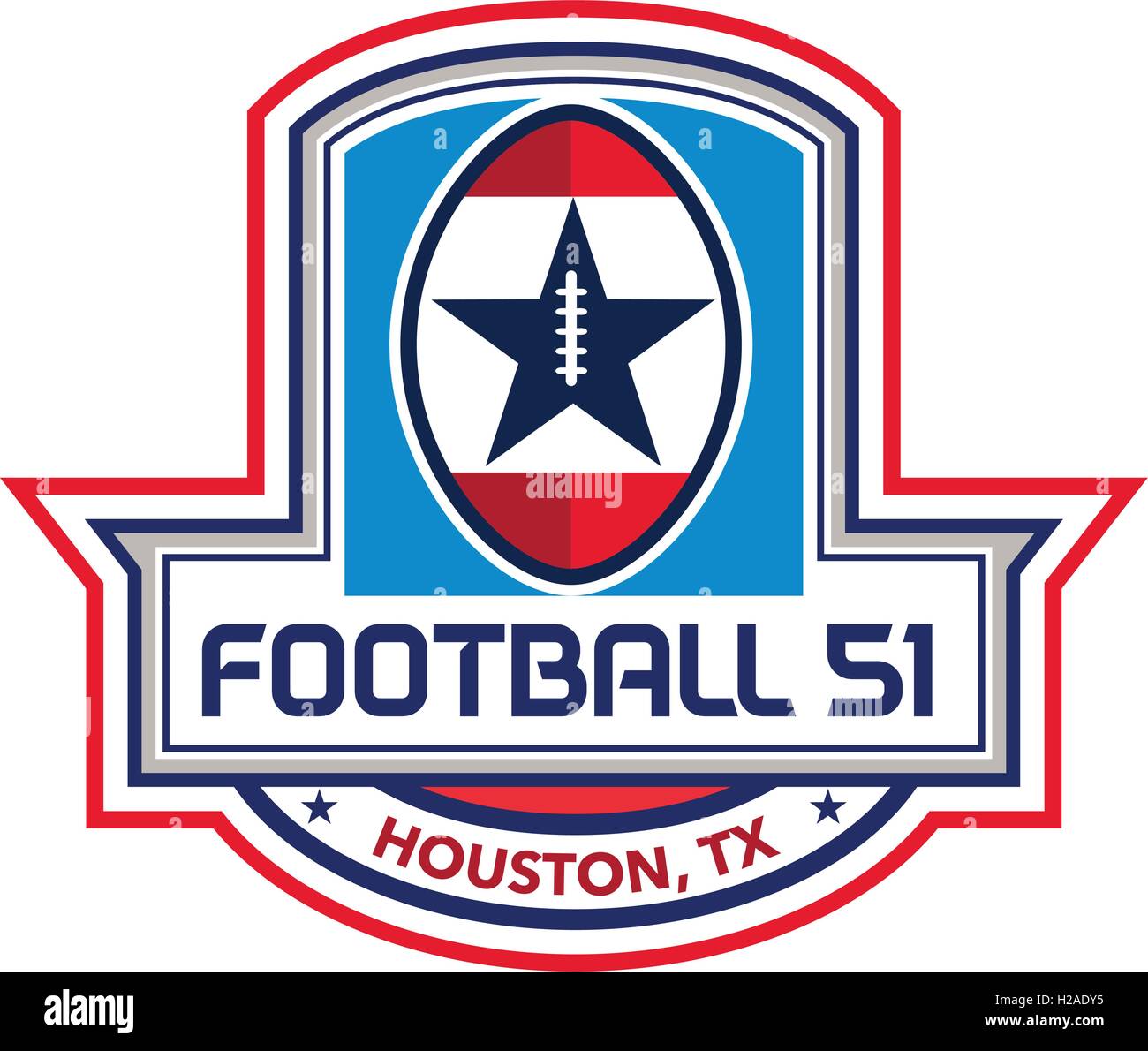 Houston American Football 51 Stars Crest Retro Stock Vector Image & Art ...