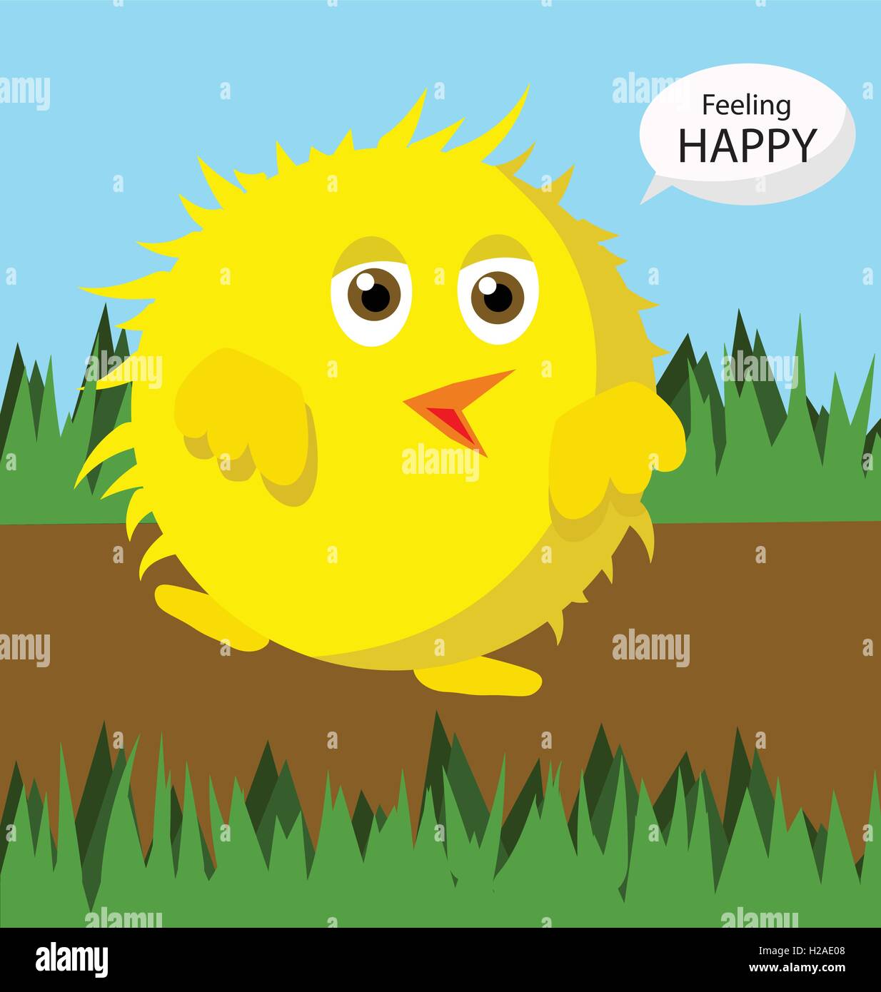 Cute baby chicken walking on ground Stock Vector Image & Art - Alamy