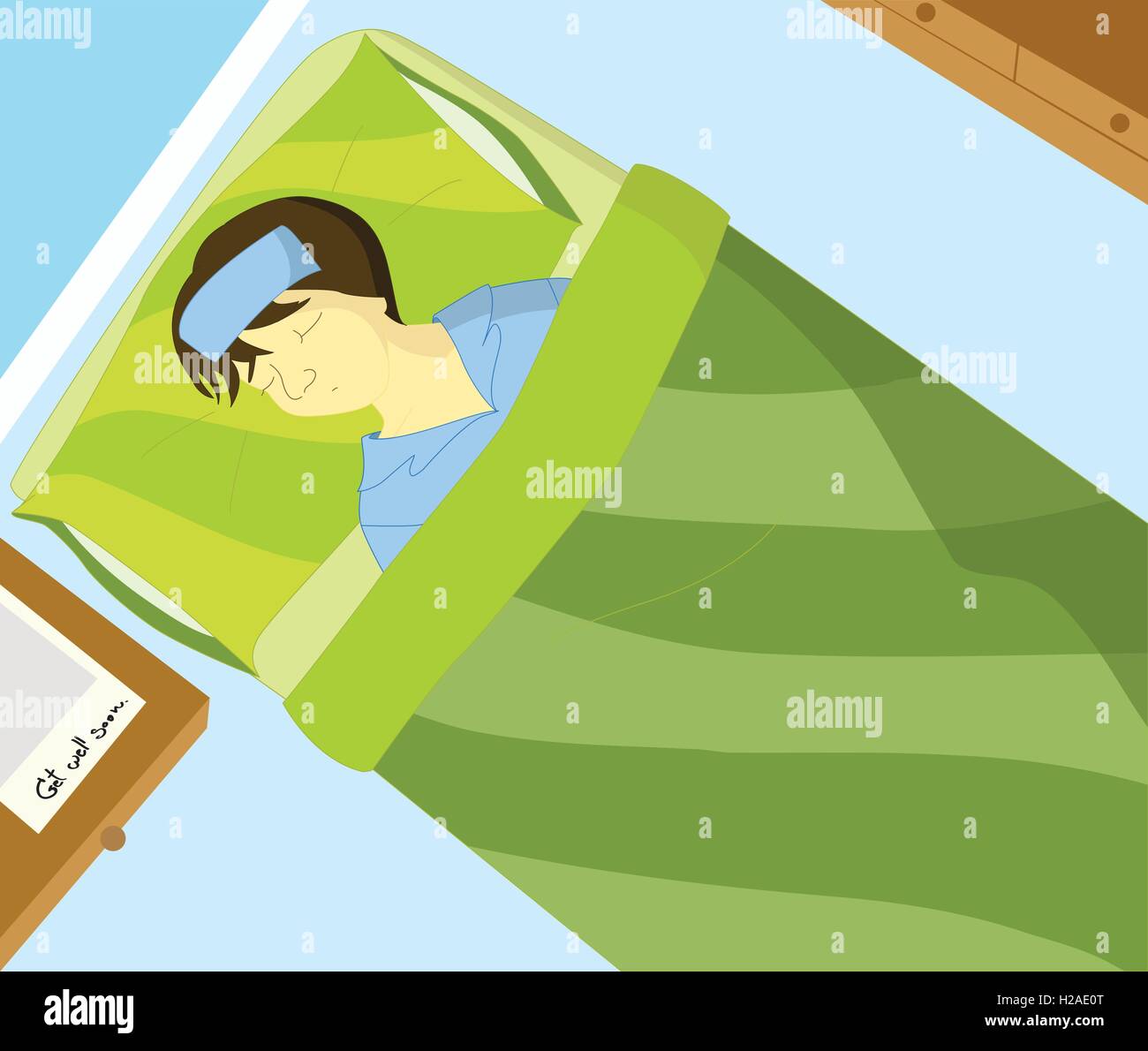 Sick person cartoon hi-res stock photography and images - Alamy