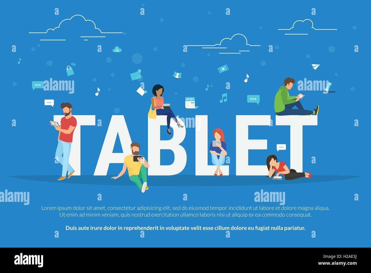 Tablet pc concept illustration Stock Vector Image & Art - Alamy