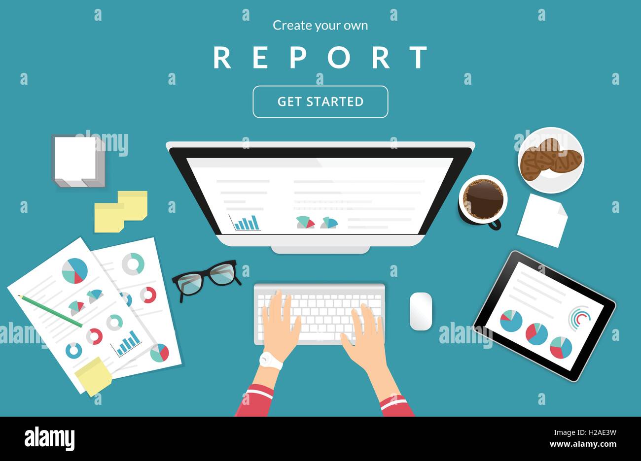 Woman hands computer banking Stock Vector Images - Alamy