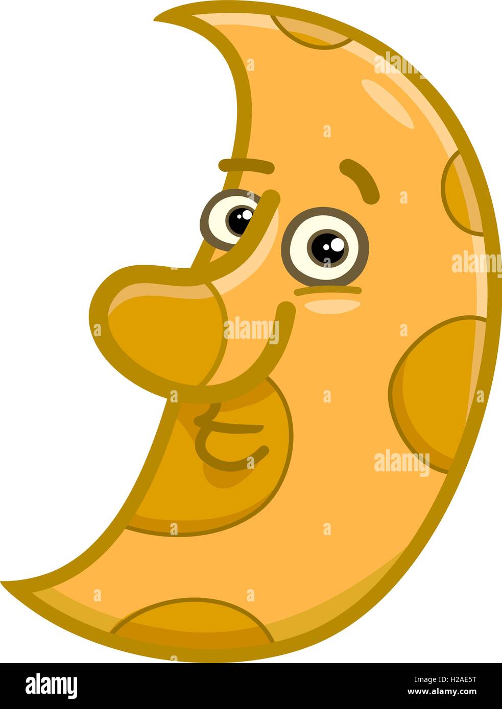Cartoon Illustration of Moon Character Clip Art Stock Vector Image ...