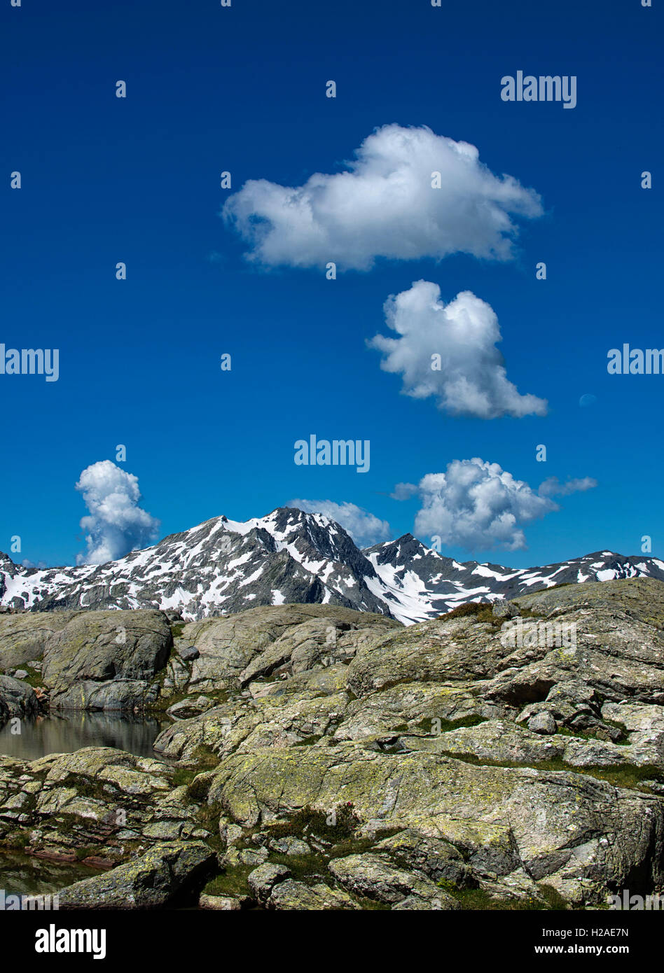 Rutor glacier,Grand Assaly, alpine landscape, alpine lake, Valle d ...