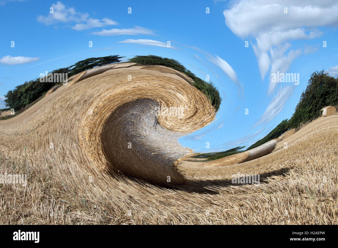 Corn bale wave. Digitally enhanced photograph Stock Photo - Alamy