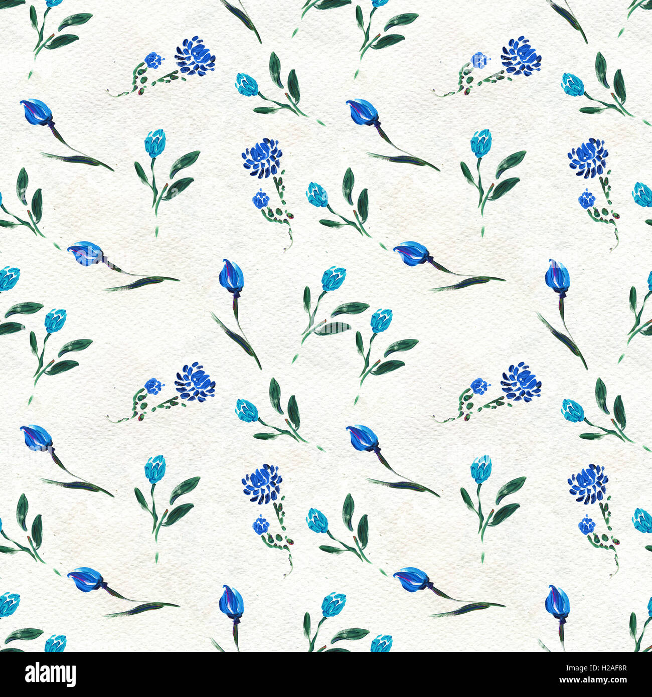 Seamless pattern with blue flowers Stock Photo - Alamy