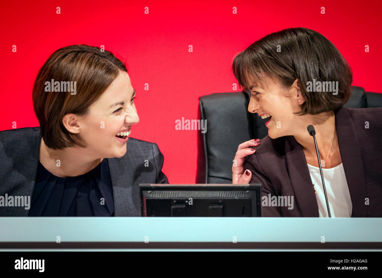 Scottish Labour Leader Kezia Dugdale (left) and Chair Johanna Baxter ...