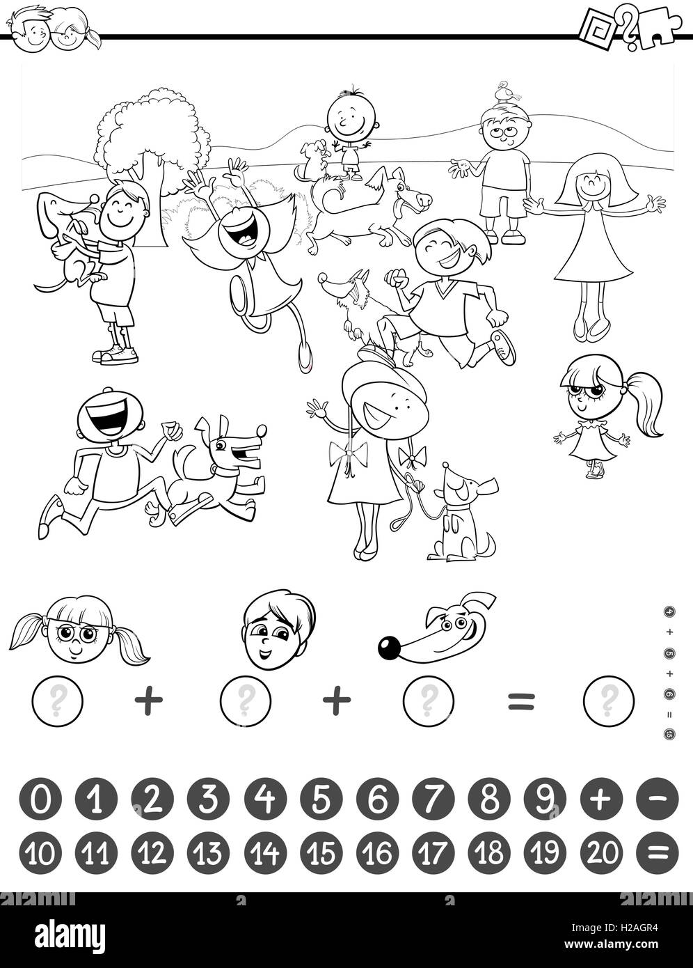 mathematic task coloring book Stock Vector Image & Art - Alamy