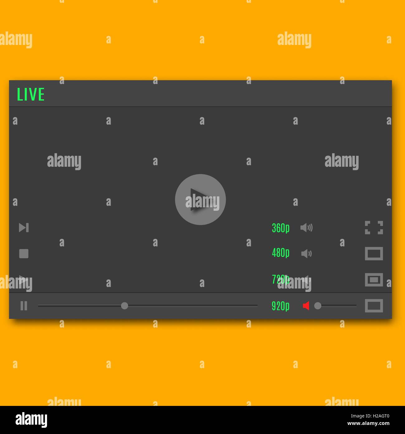 Flat video player interface hi-res stock photography and images - Alamy