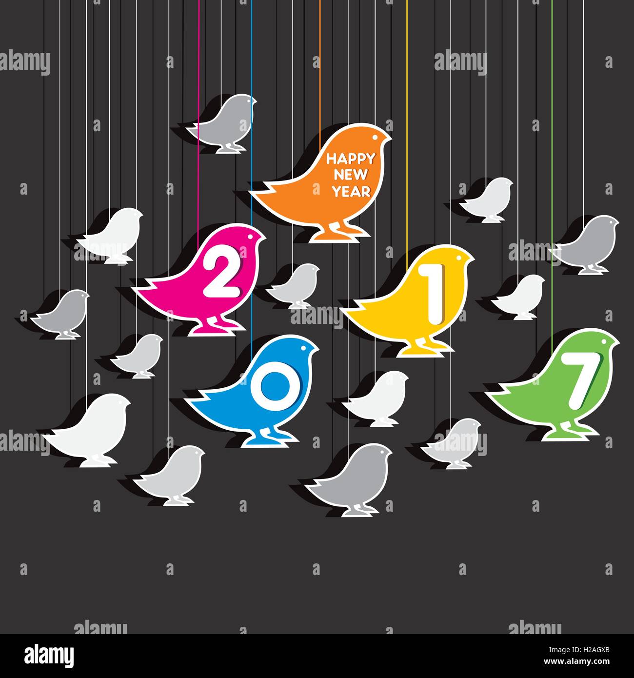 happy new year 2017 design Stock Vector Image & Art - Alamy