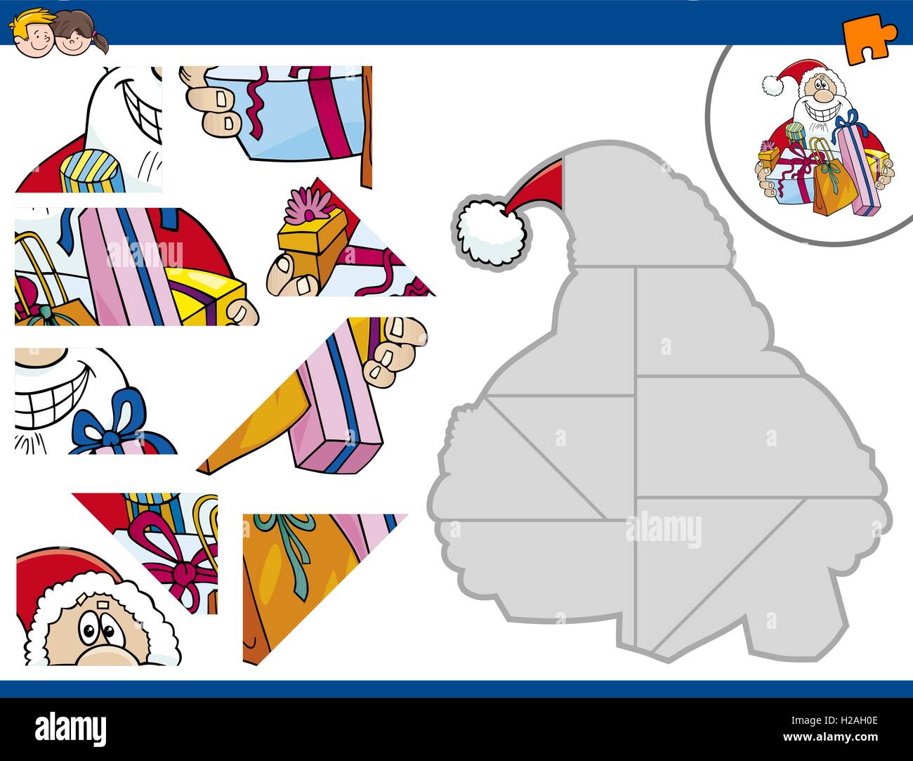 jigsaw puzzle with santa Stock Vector Image & Art - Alamy