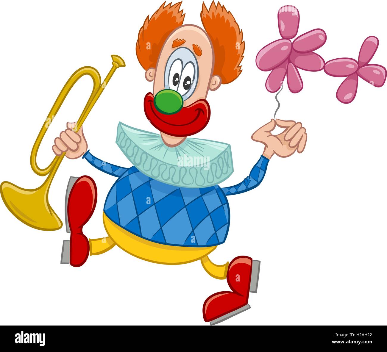 clown with trumpet cartoon Stock Vector Image & Art - Alamy