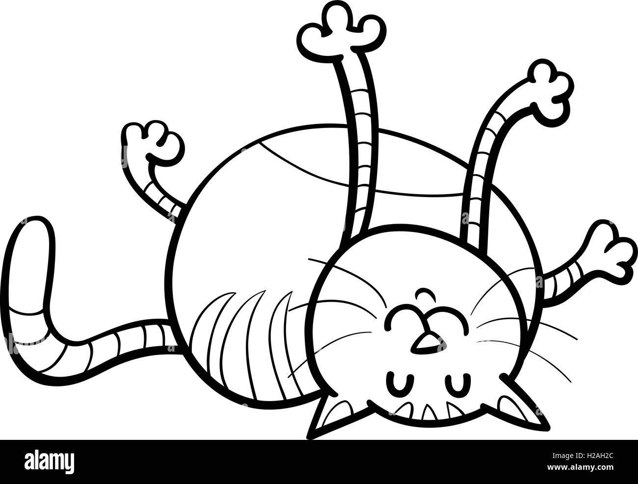 happy cat coloring page Stock Vector Image & Art - Alamy