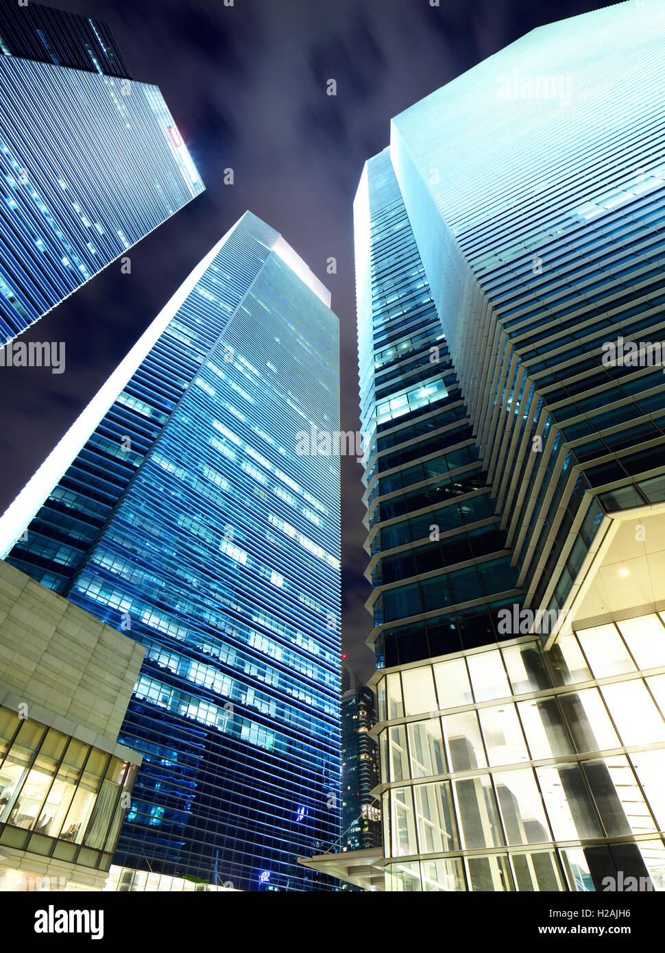 Modern buildings at night Stock Photo - Alamy