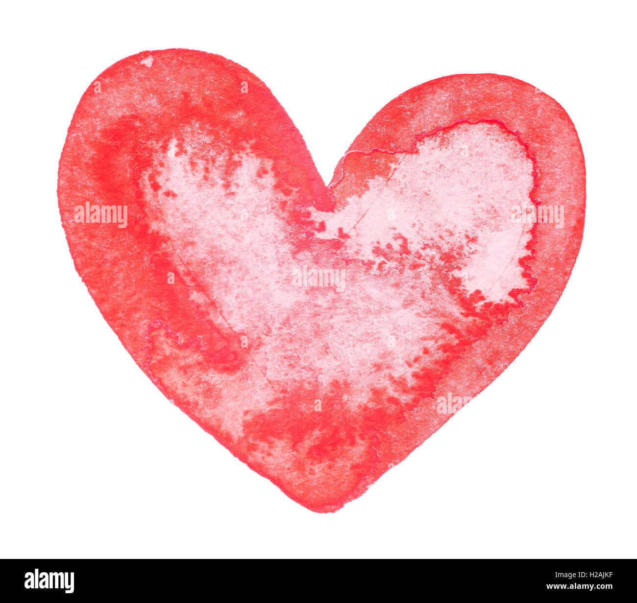 Watercolor painted red heart Stock Photo - Alamy