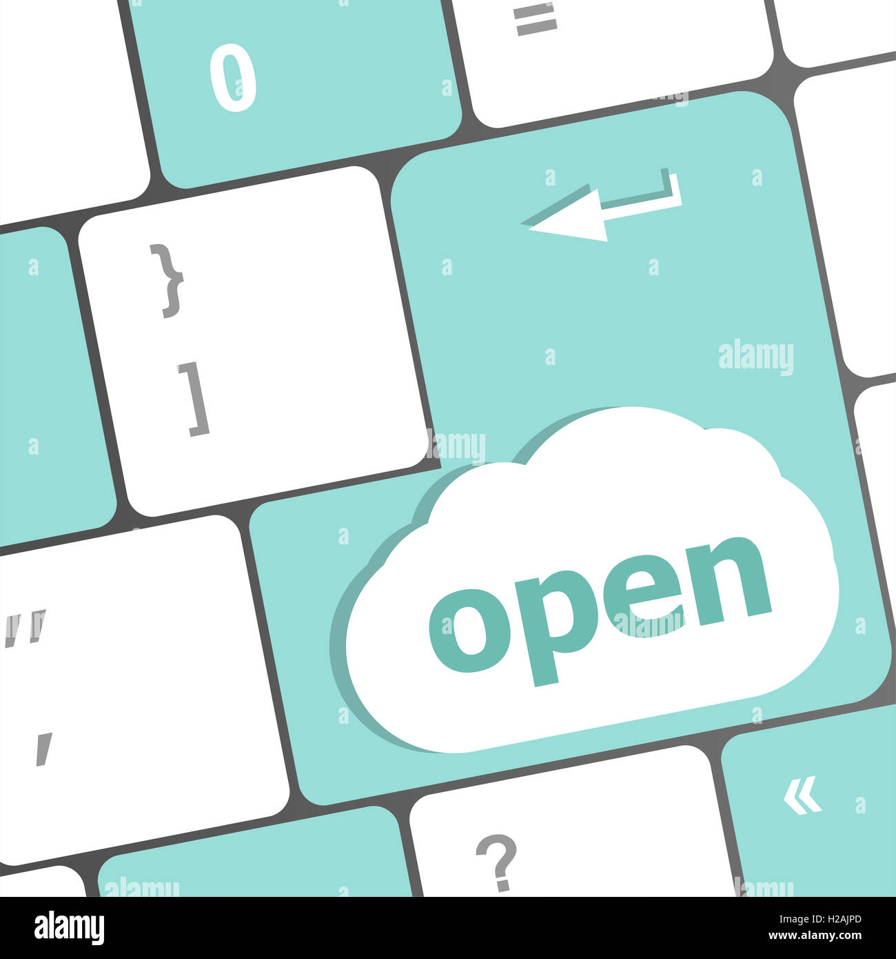 open button on the computer keyboard Stock Photo - Alamy