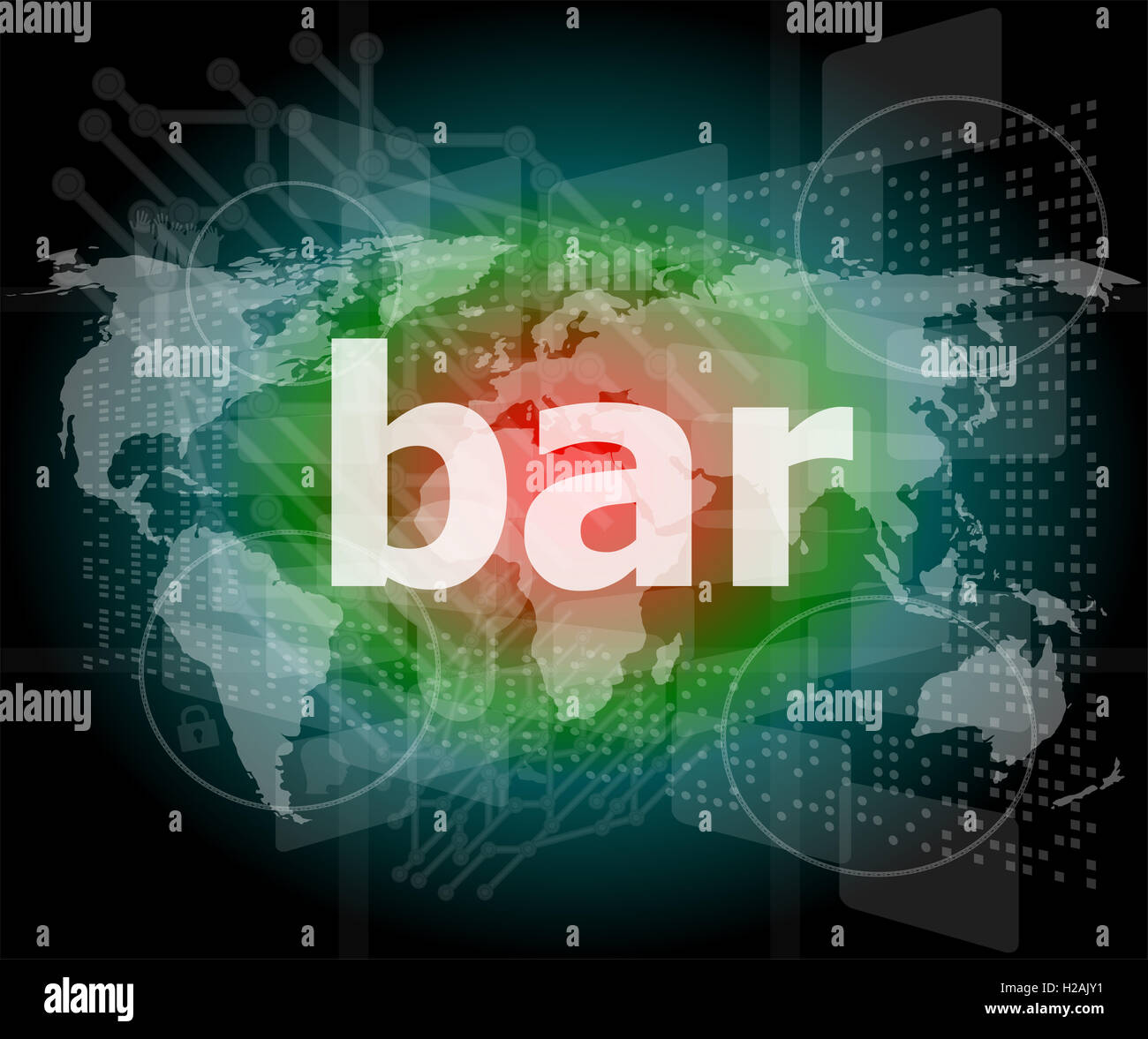bar, hi-tech background, digital business touch screen Stock Photo - Alamy