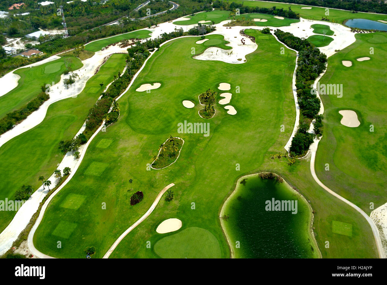 Flying over golf course Stock Photo - Alamy