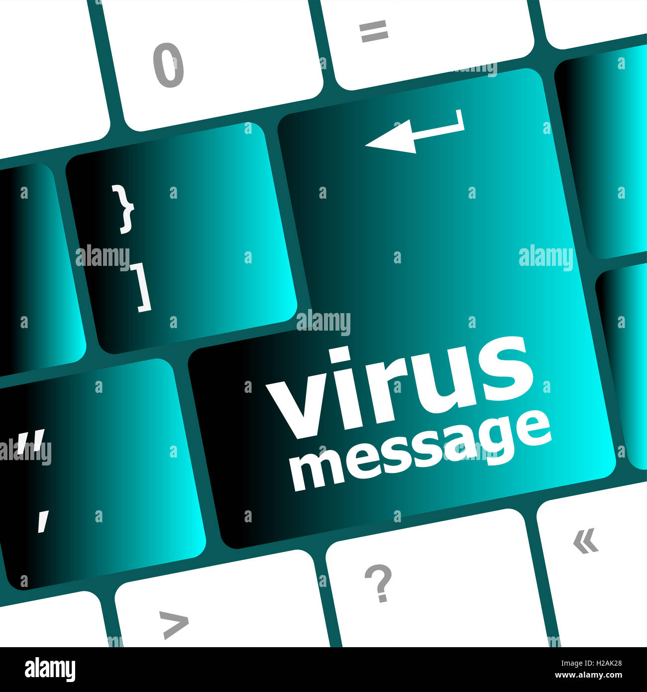 Computer keyboard with virus message key Stock Photo - Alamy