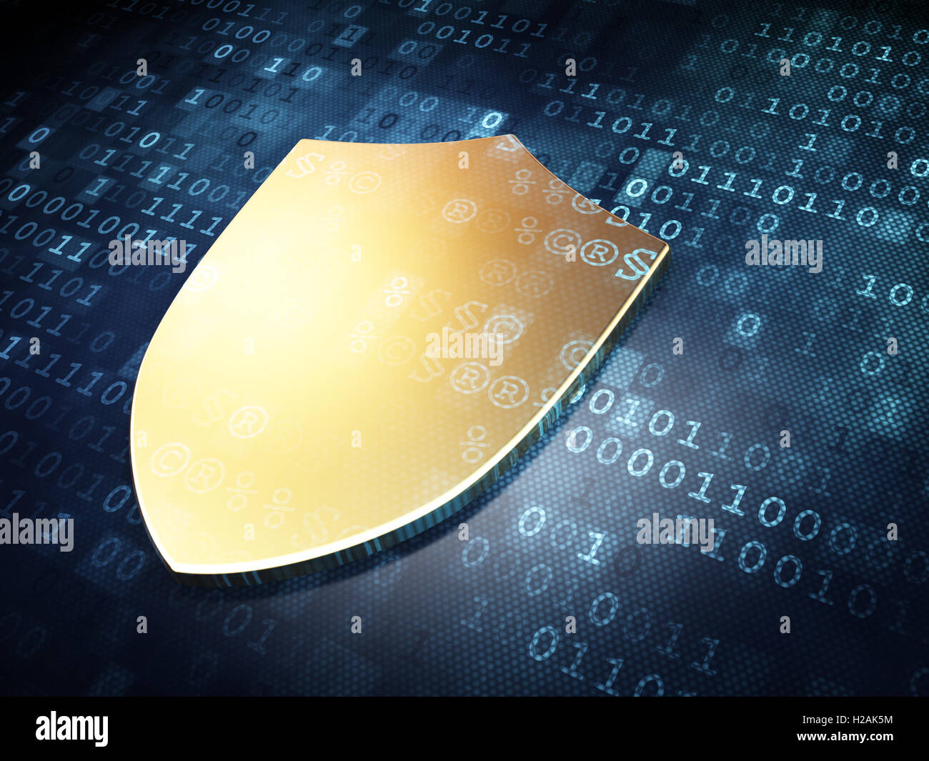 Protection concept: Golden Shield on digital background Stock Photo - Alamy