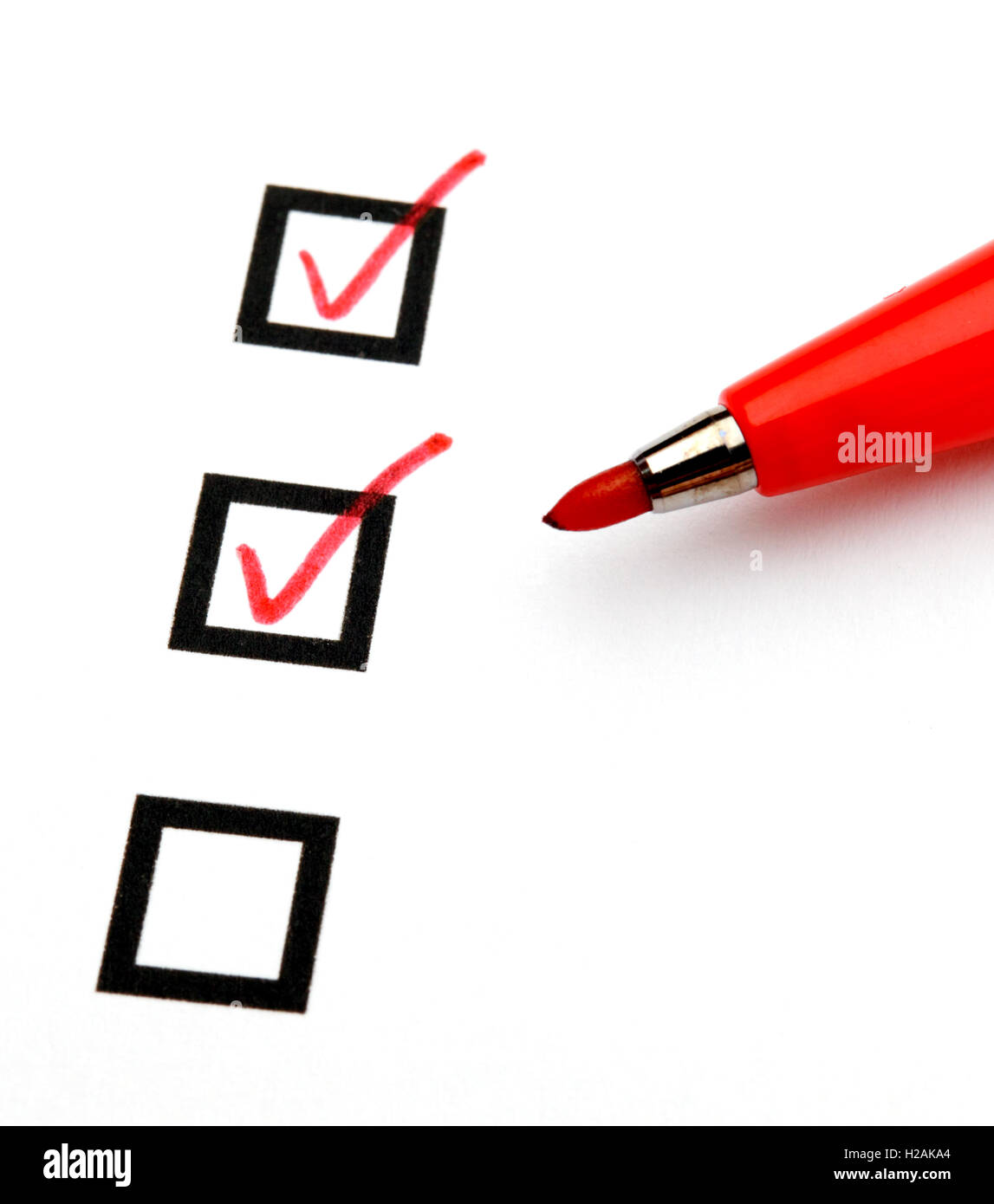 Checkbox with tick Stock Photo - Alamy