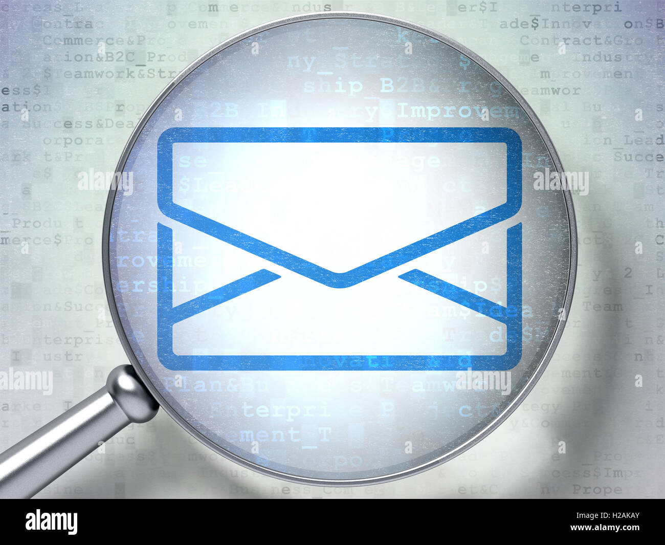 Business concept: Email with optical glass on digital background Stock ...