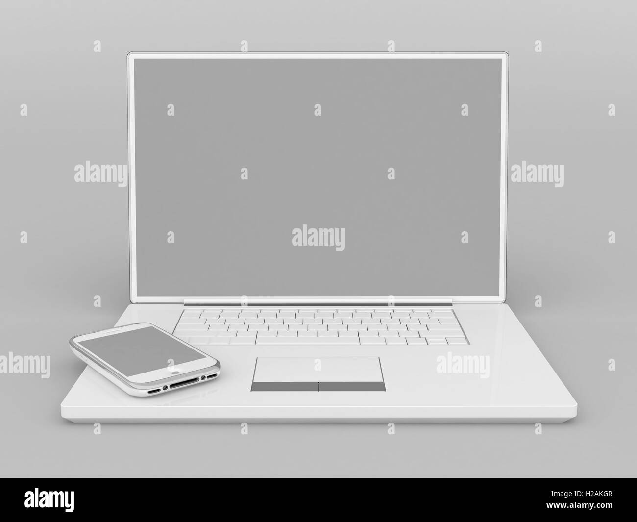 Workspace laptop tablet smartphone Black and White Stock Photos ...