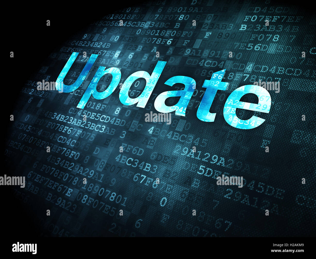 SEO web development concept: Update on digital background Stock Photo - Alamy