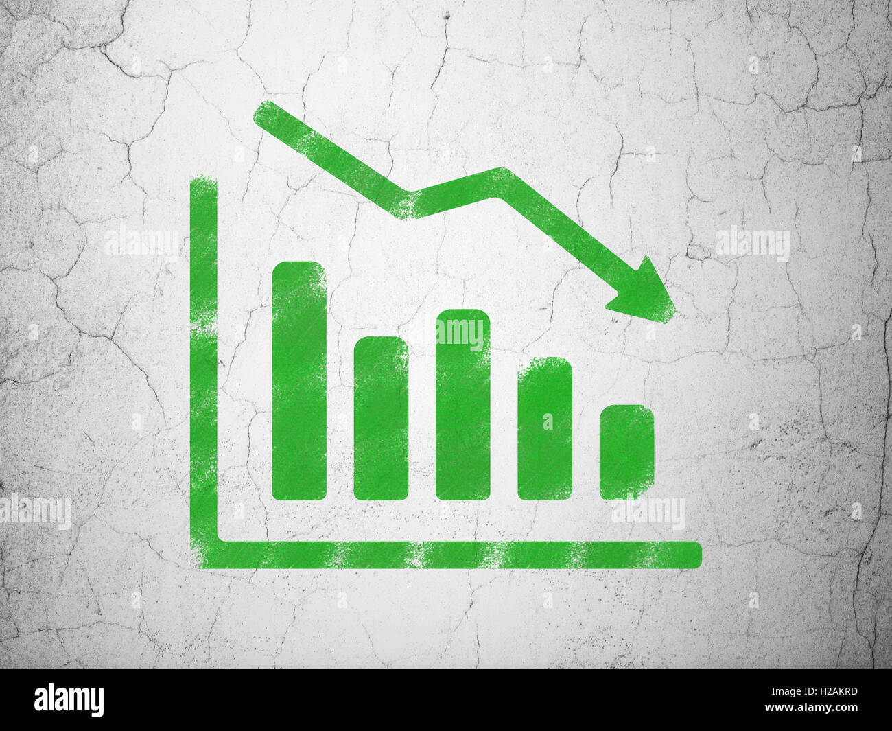 Finance concept: Decline Graph on wall background Stock Photo - Alamy