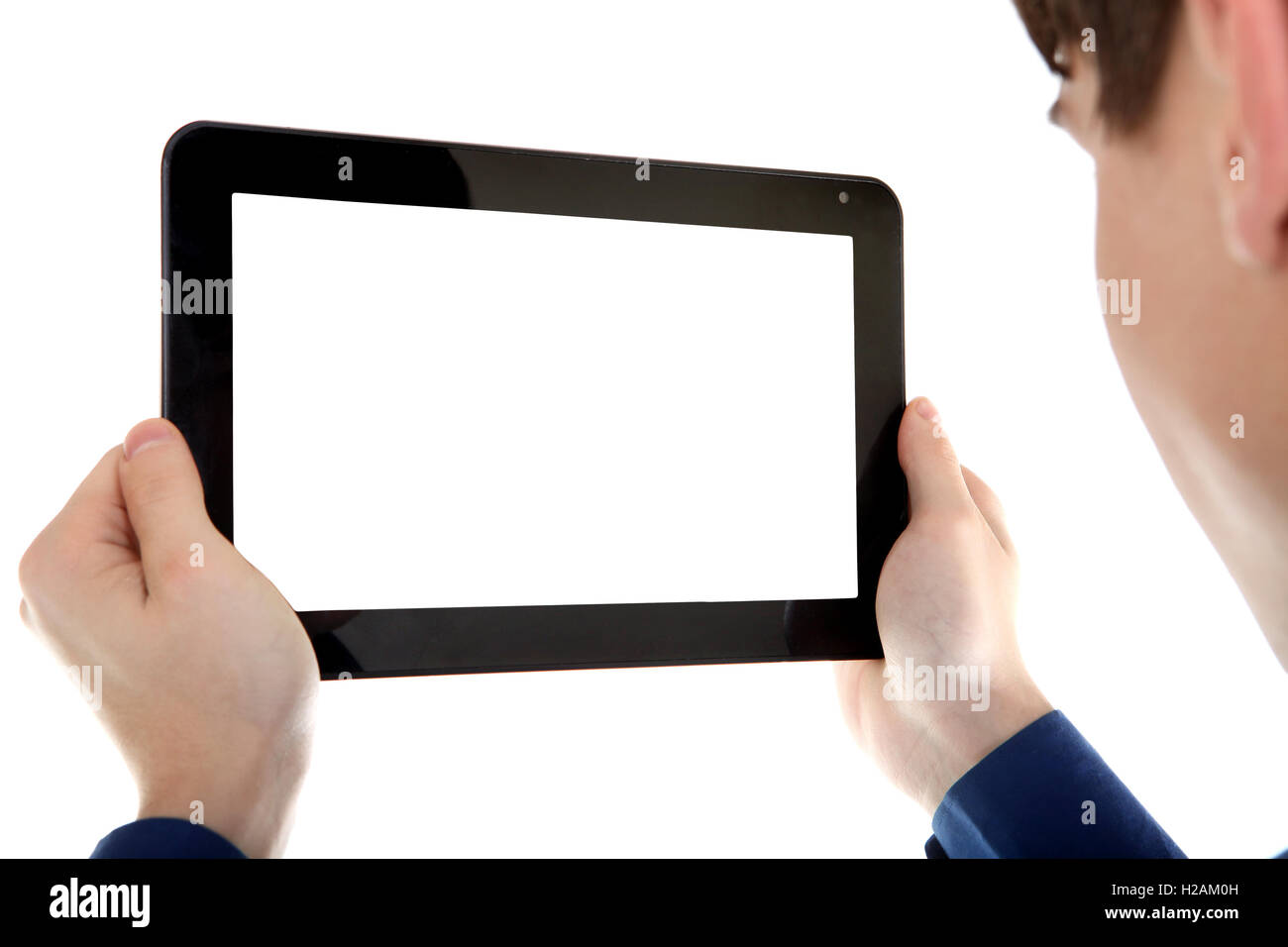 Person with Tablet Computer Stock Photo - Alamy