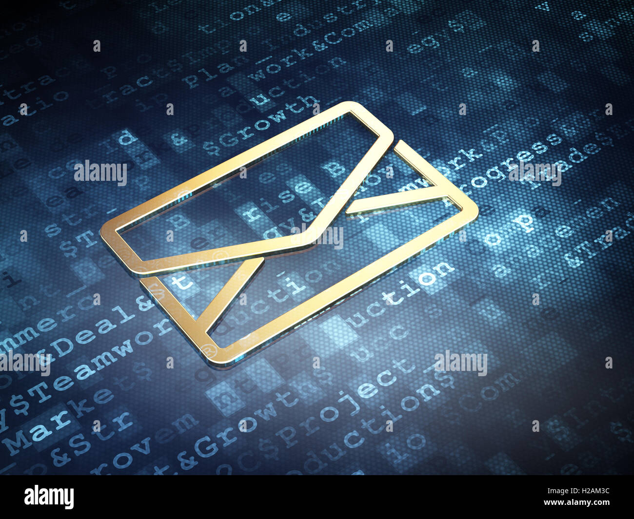 3d golden email symbol hi-res stock photography and images - Alamy