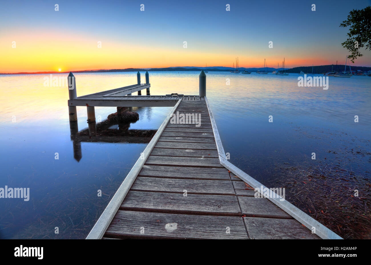 Sunset Belmont Australia Stock Photo - Alamy