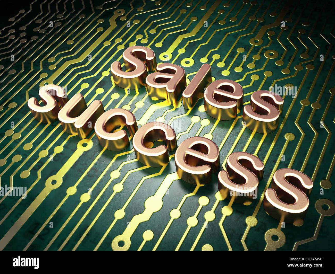 Marketing concept: Sales Success on circuit board background Stock ...