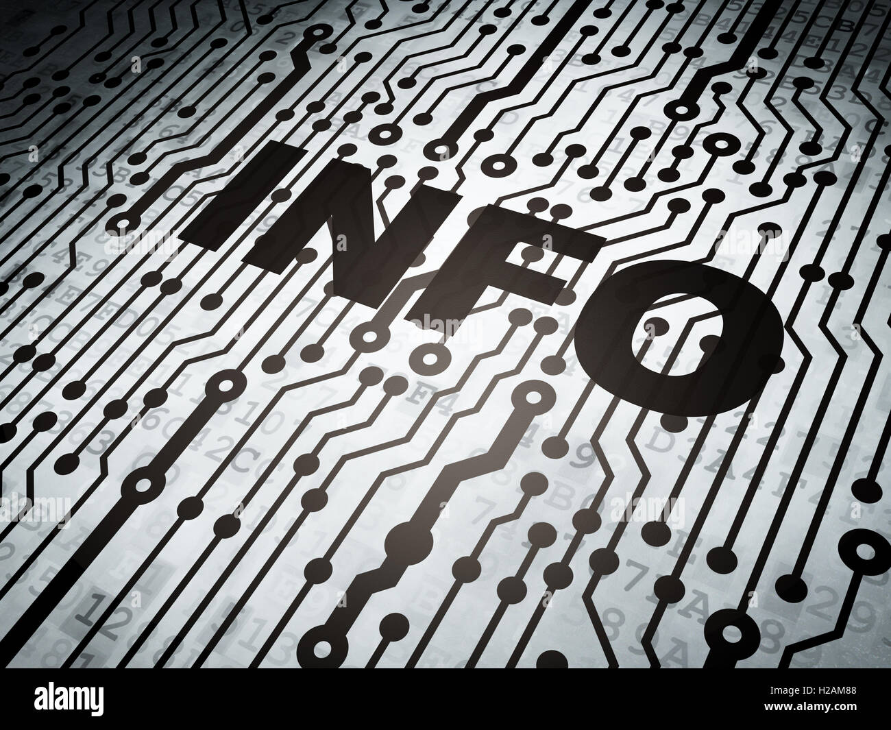 Information concept: circuit board with Info Stock Photo - Alamy