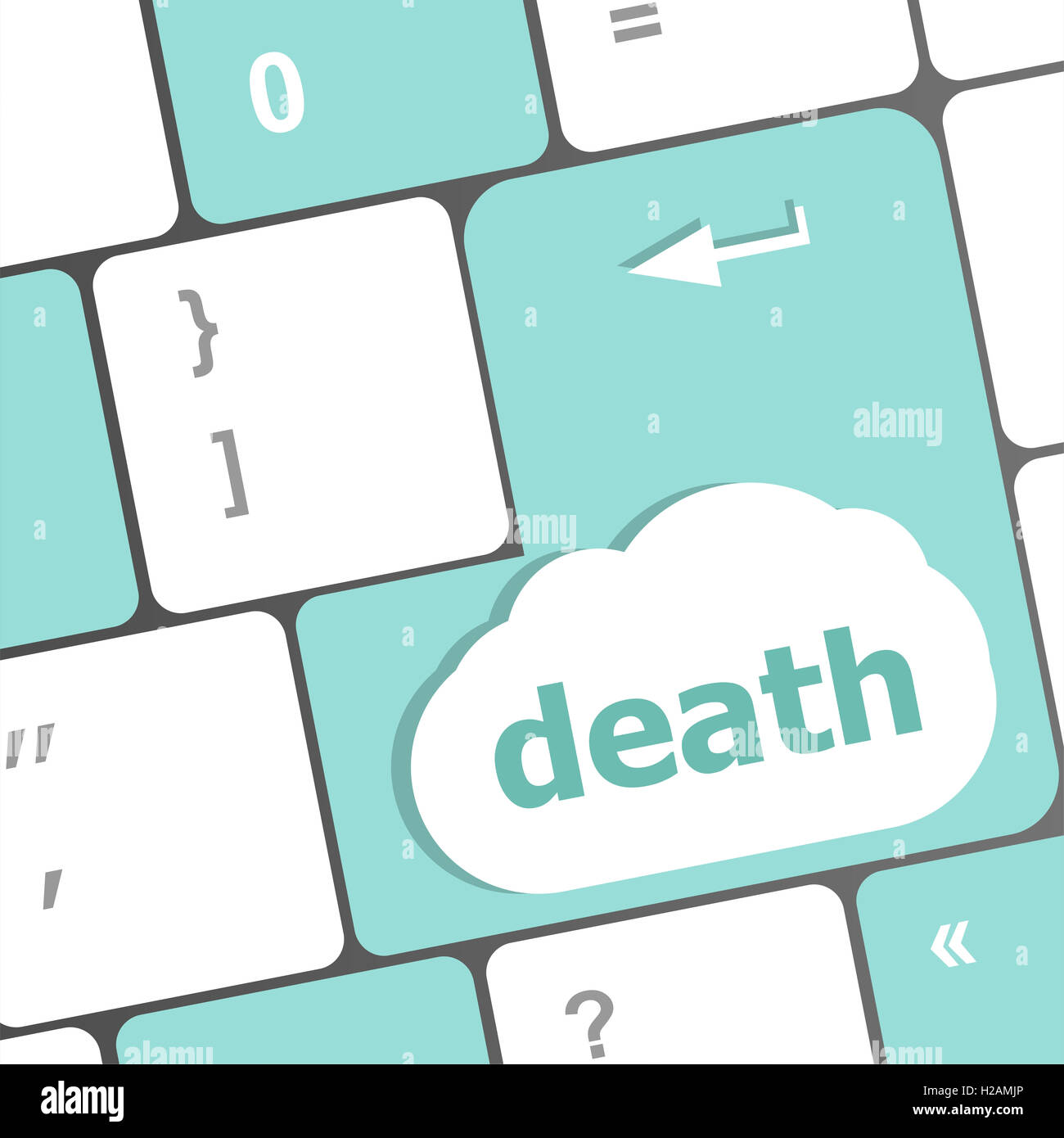 Keyboard with death word button Stock Photo - Alamy