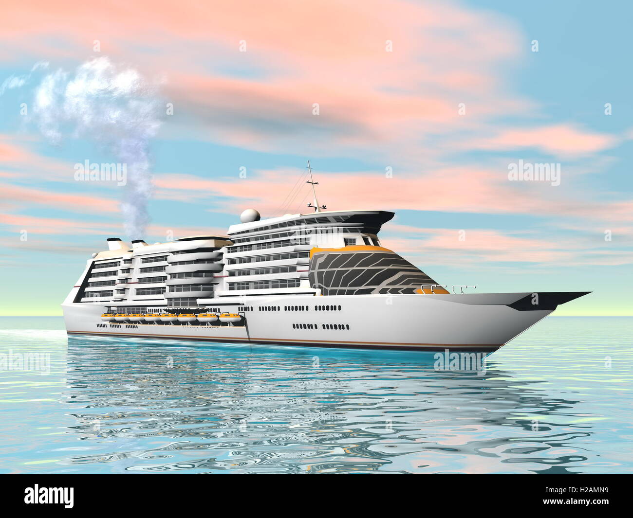 Cruise ship - 3D render Stock Photo - Alamy