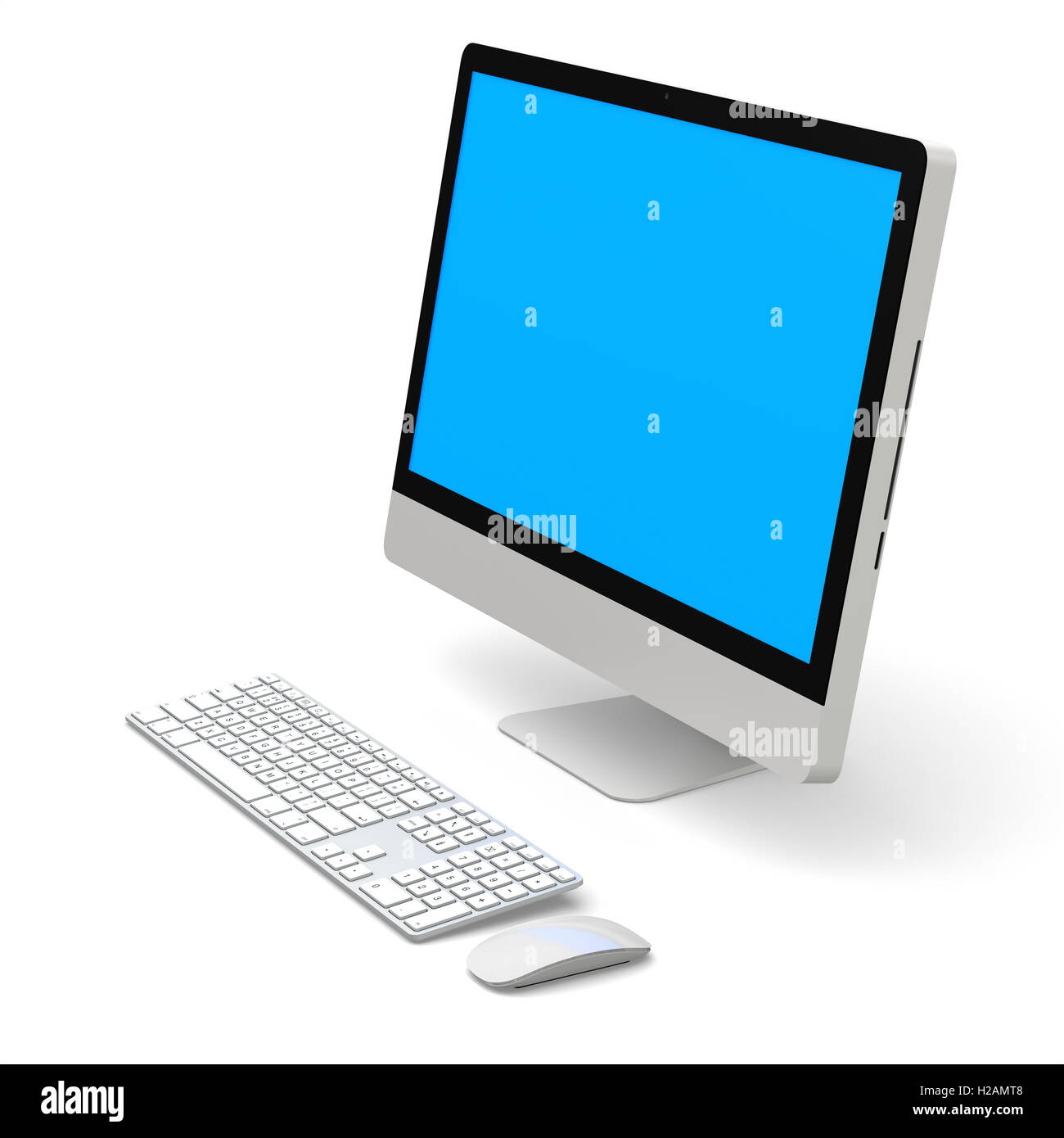 Modern desktop computer blue hi-res stock photography and images - Alamy