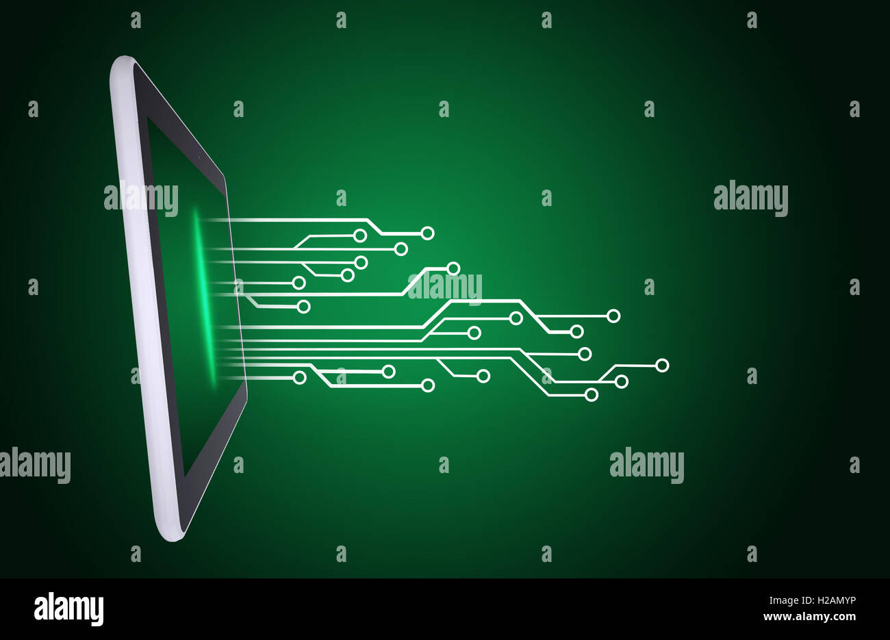 Line out of the tablet PC Stock Photo - Alamy