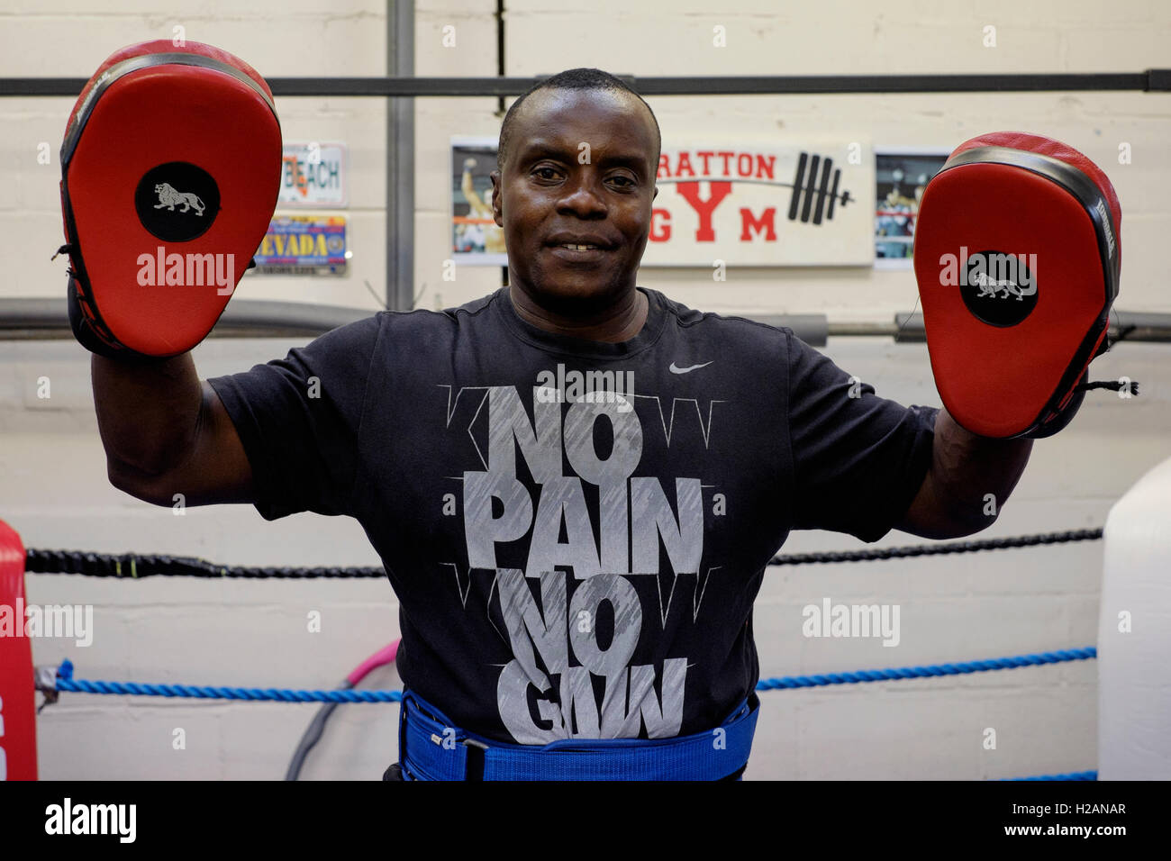 young male boxer working out in a gym england uk Stock Photo - Alamy