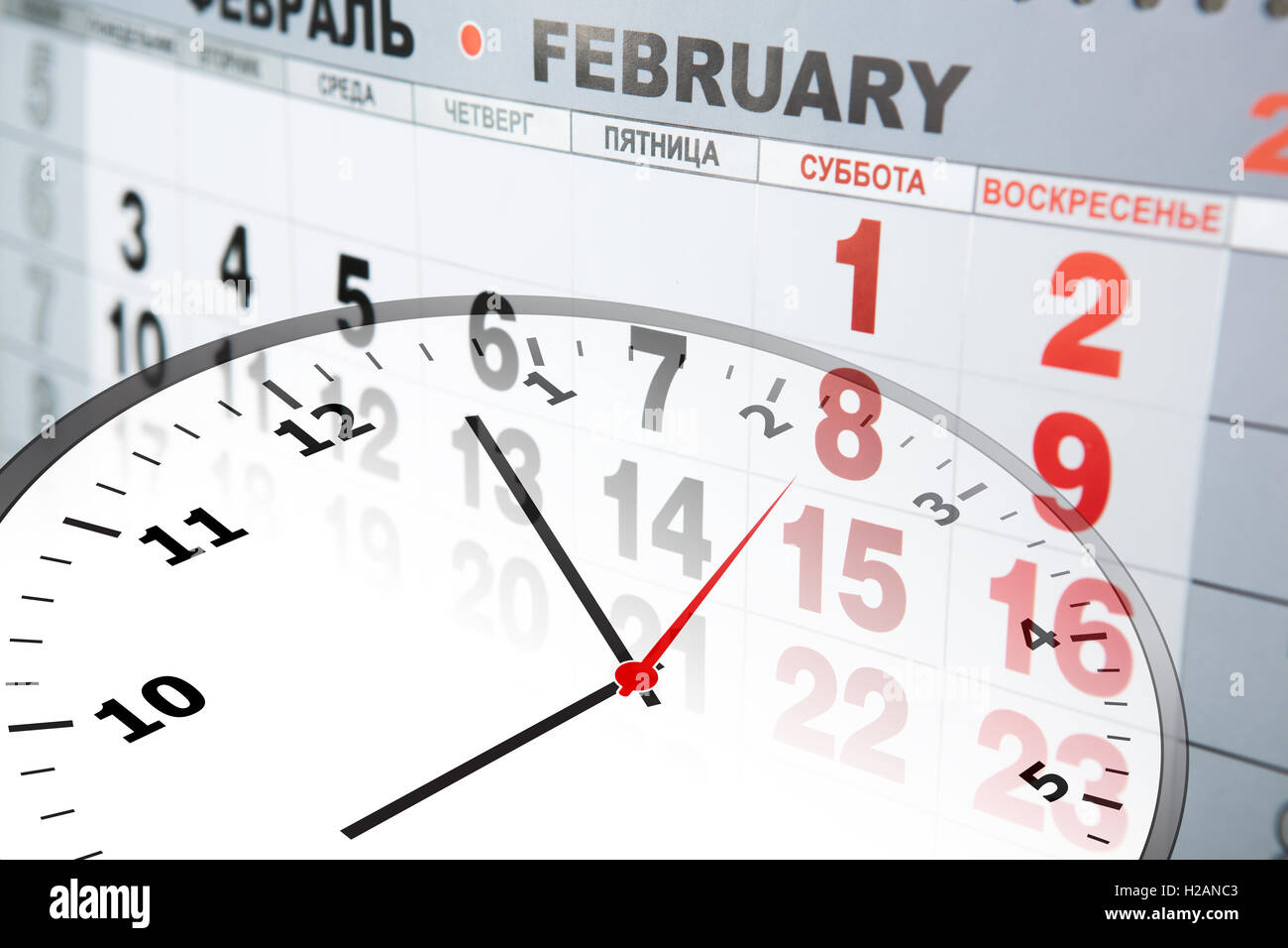 calendar and clock Stock Photo - Alamy