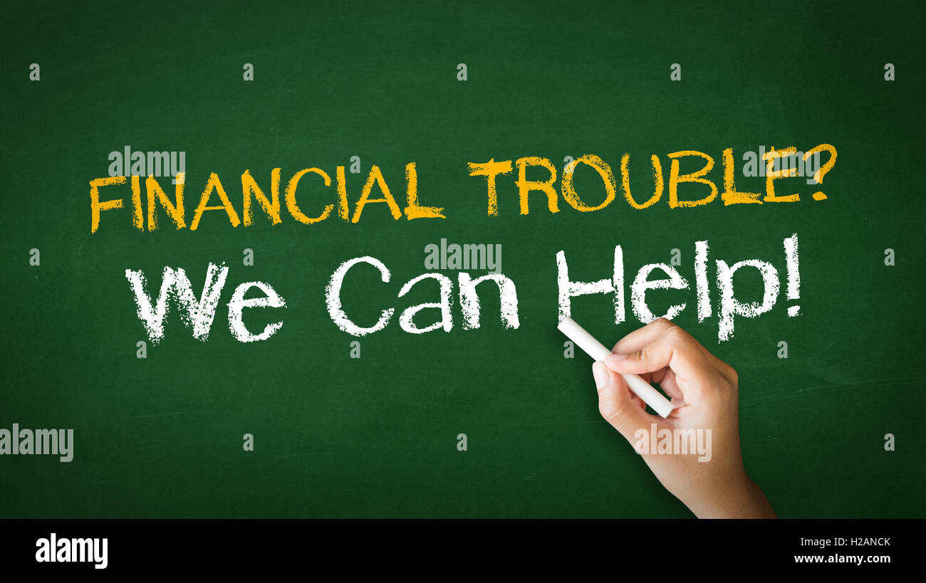 Financial Trouble Chalk Illustration Stock Photo - Alamy